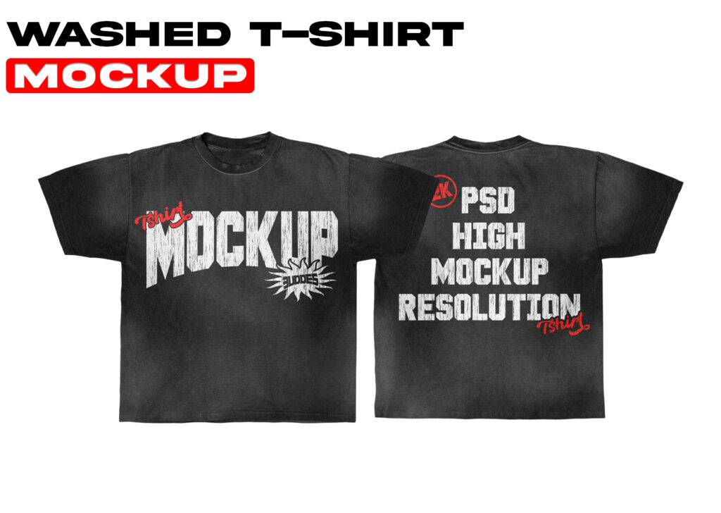Washed T-shirt Mockup - 3uddes