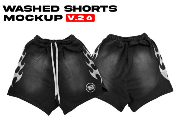 Washed Shorts Mockup V.2 - 3uddes