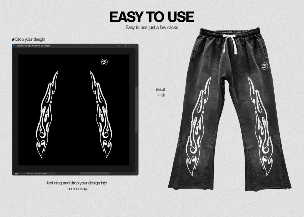 Flared Sweatpants Mockup - 3uddes
